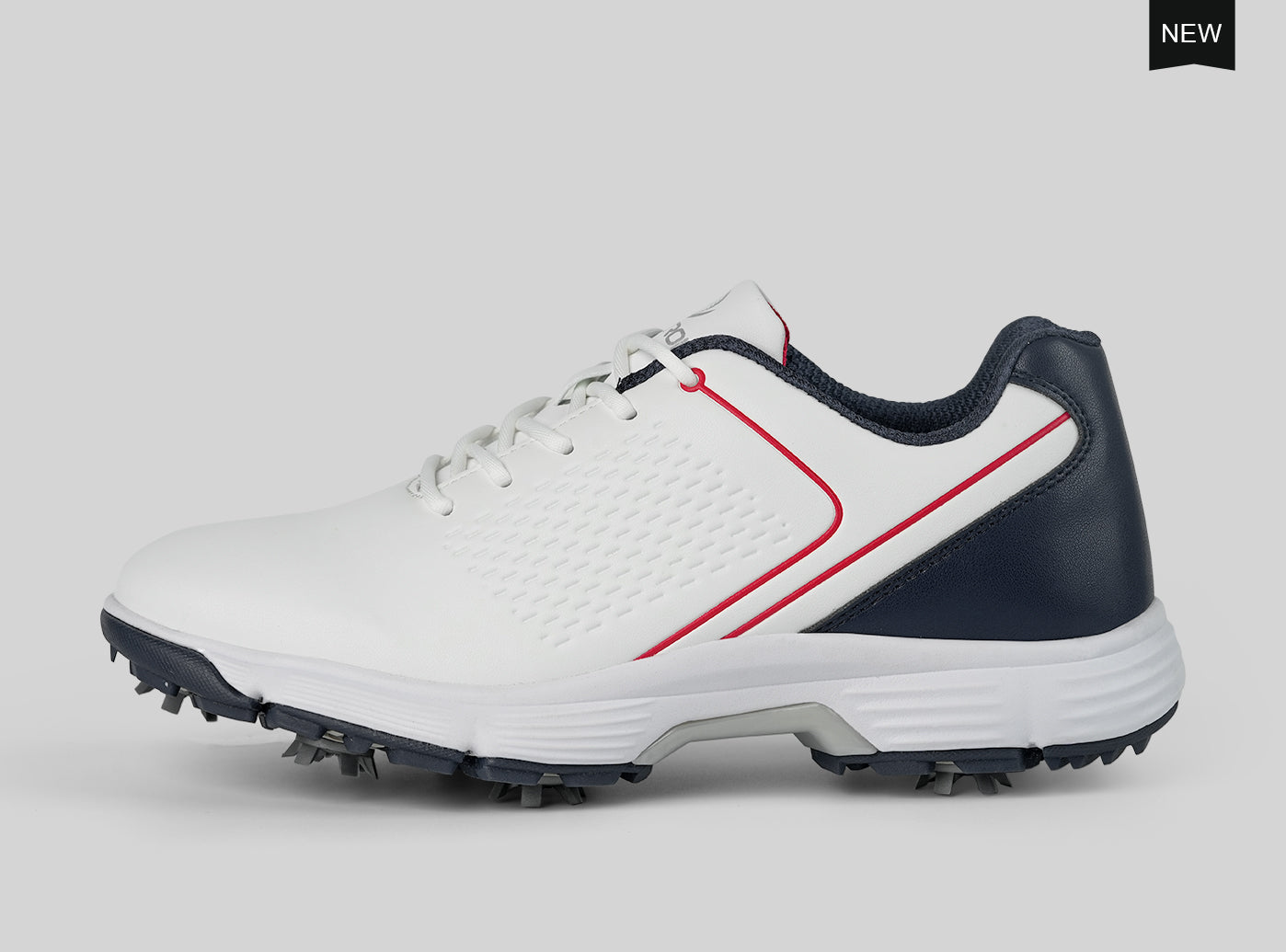 Goating Player G617 Men's Professional Spikes Golf Shoes / White-Blue